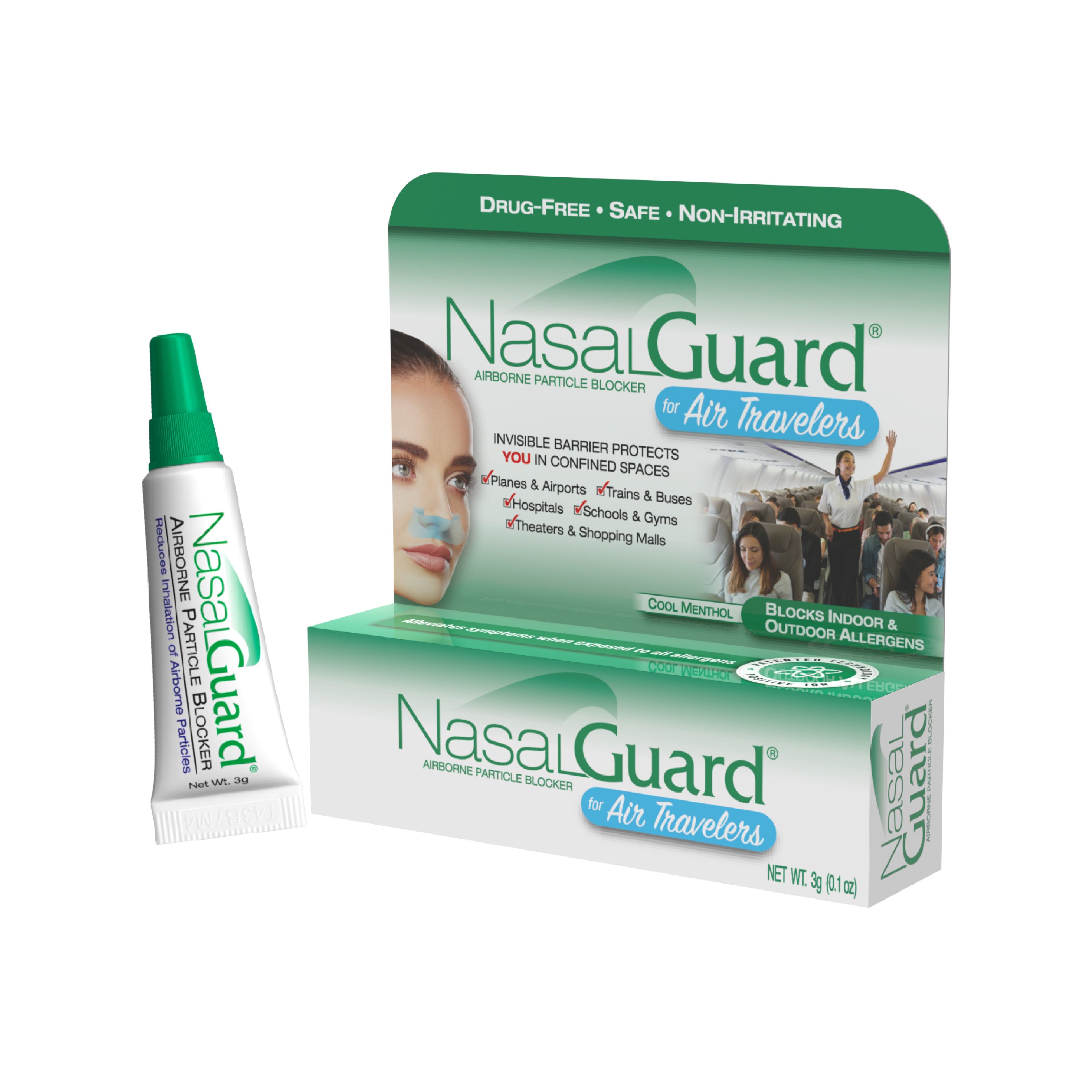 NasalGuard For Air Travelers, Airborne Particle Blocker | Cool Menthol ...